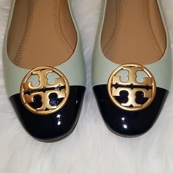 Tory Burch | Shoes | Tory Burch Chelsea Cap Toe Ballet Flat Sage Navy 6 ...